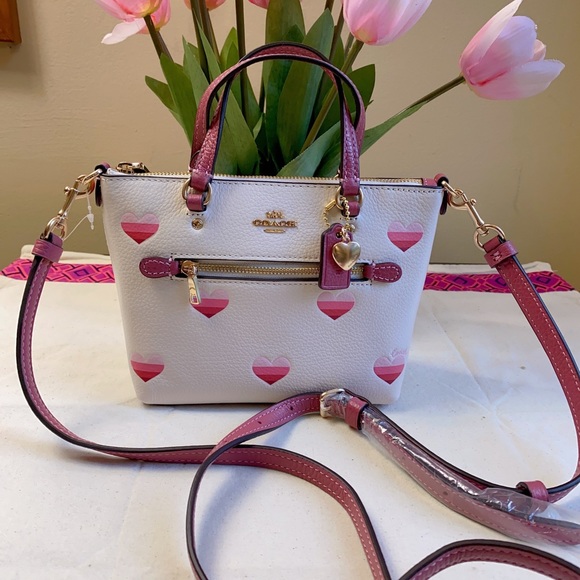 Coach | Bags | Coach Mini Gallery Crossbody With Stripe Heart Print ...